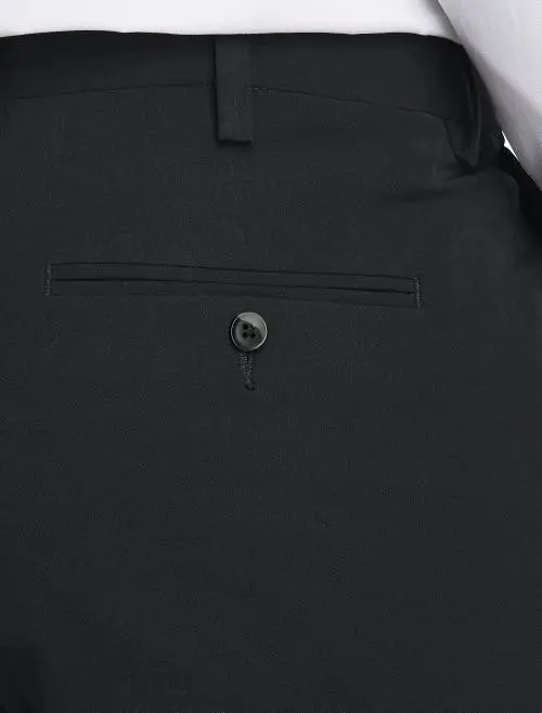 OAK HILL BY DXL Easy Stretch Pleated Dress Pants - Black