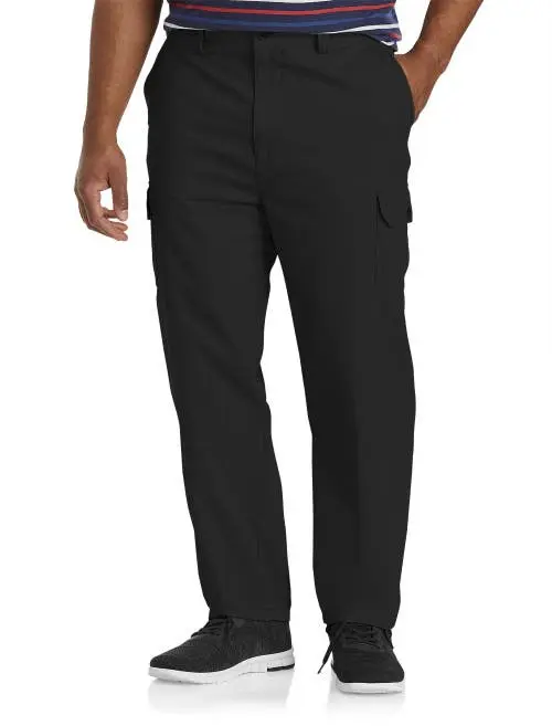 HARBOR BAY BY DXL Continuous Comfort Cargo Pants - Black