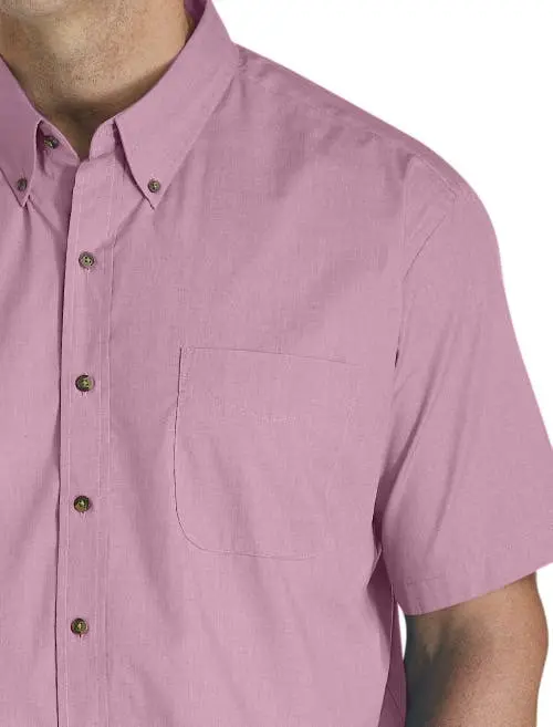 HARBOR BAY BY DXL Easy-care Solid Sport Shirt - Orchid Haze