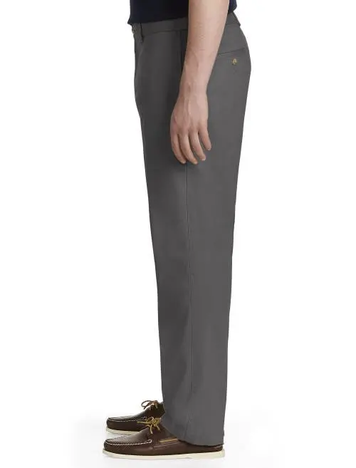 HARBOR BAY BY DXL Waist-relaxer Twill Pants - Charcoal