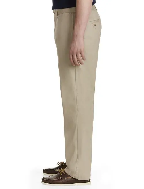HARBOR BAY BY DXL Waist-relaxer Twill Pants - Khaki