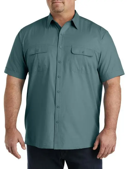 HARBOR BAY BY DXL Co-pilot Sport Shirt - Silver Pine