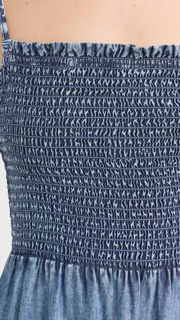balos chambray midi dress z supply Z Supply Balos Chambray Dress - Washed Chambray