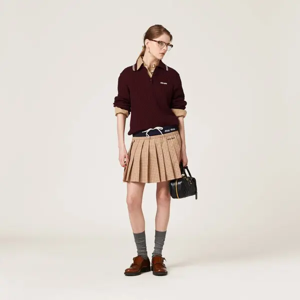 Miu Miu Checked Miniskirt - Cord | Editorialist
