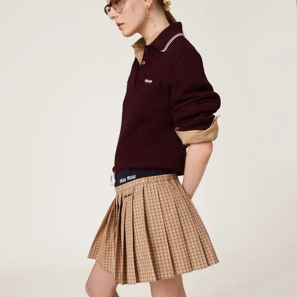 Miu Miu Checked Miniskirt - Cord | Editorialist