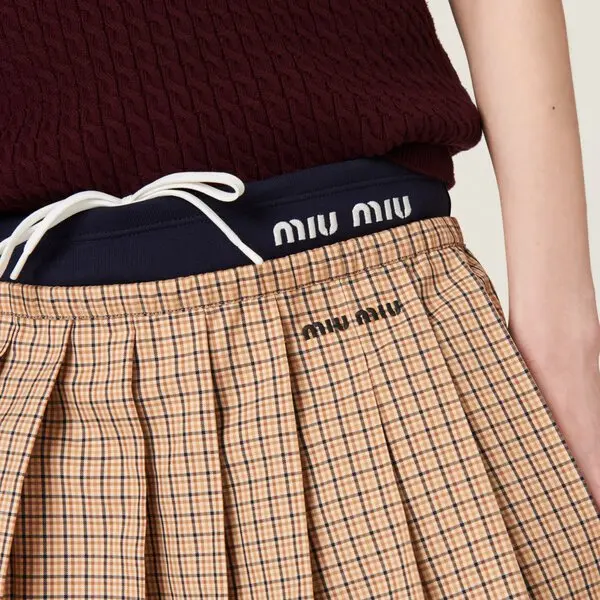 Miu Miu Checked Miniskirt - Cord | Editorialist
