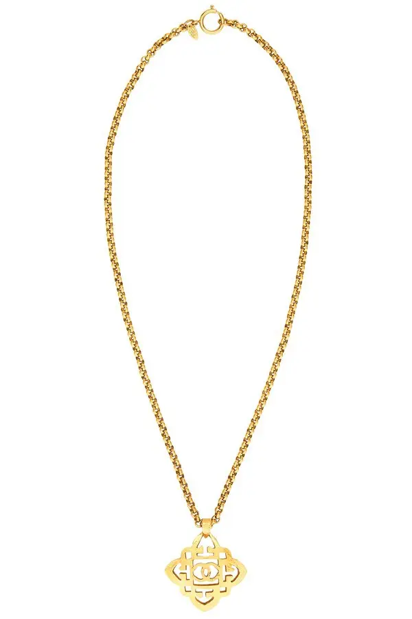 Chanel 1992 Coco Mark Necklace - Gold