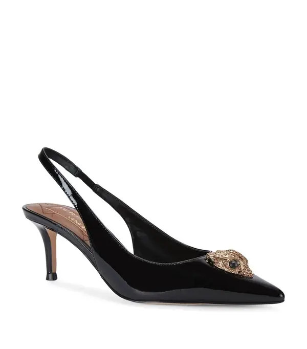 Kurt Geiger Patent Leather Belgravia Slingback Pumps - Black