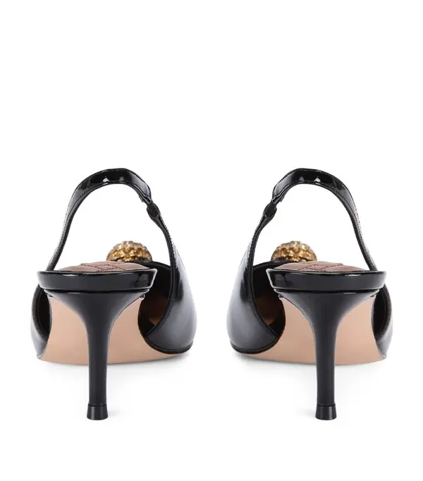 Kurt Geiger Patent Leather Belgravia Slingback Pumps - Black