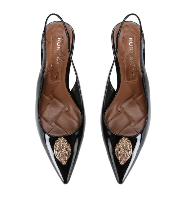 Kurt Geiger Patent Leather Belgravia Slingback Pumps - Black