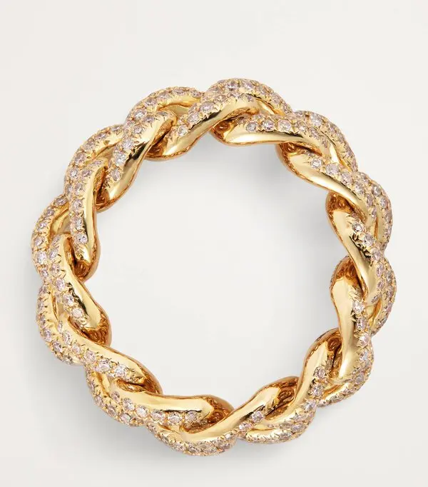 Shay Pavé Link Ring - Gold