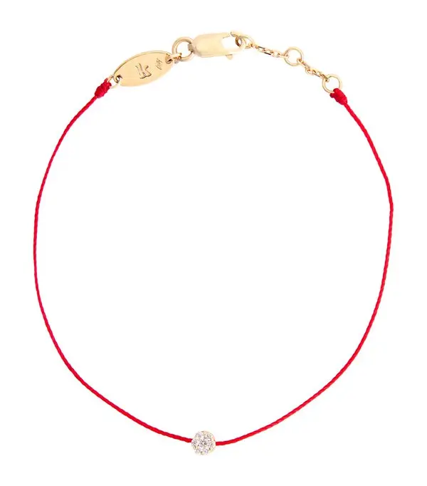 REDLINE Yellow Gold And Diamond Illusion Bracelet - Red