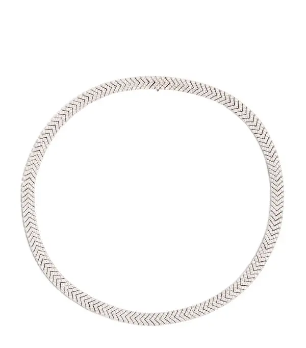 ANITA KO Gold And Diamond Zipper Choker - White