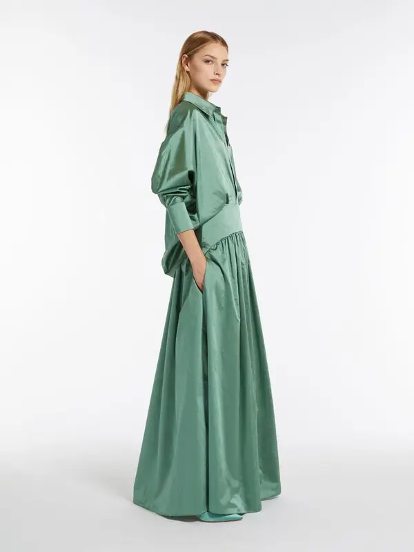 Max Mara Long Taffeta Skirt - Jade | Editorialist