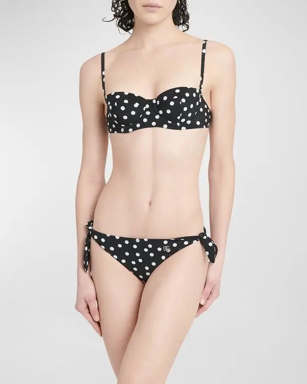 Dolce & Gabbana Polka-dot Sicily Balconette Two-piece Bikini Set