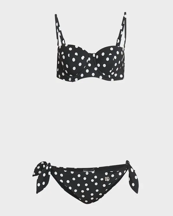 Dolce & Gabbana Polka-dot Sicily Balconette Two-piece Bikini Set