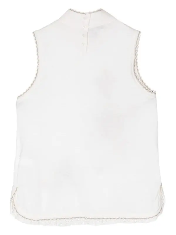 Shiatzy Chen Floral-embroidered Knit Vest