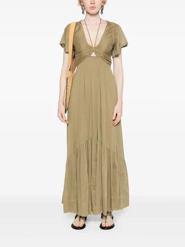 isabel marant dress green Agathe Maxi In - 50% Off ruffled hem