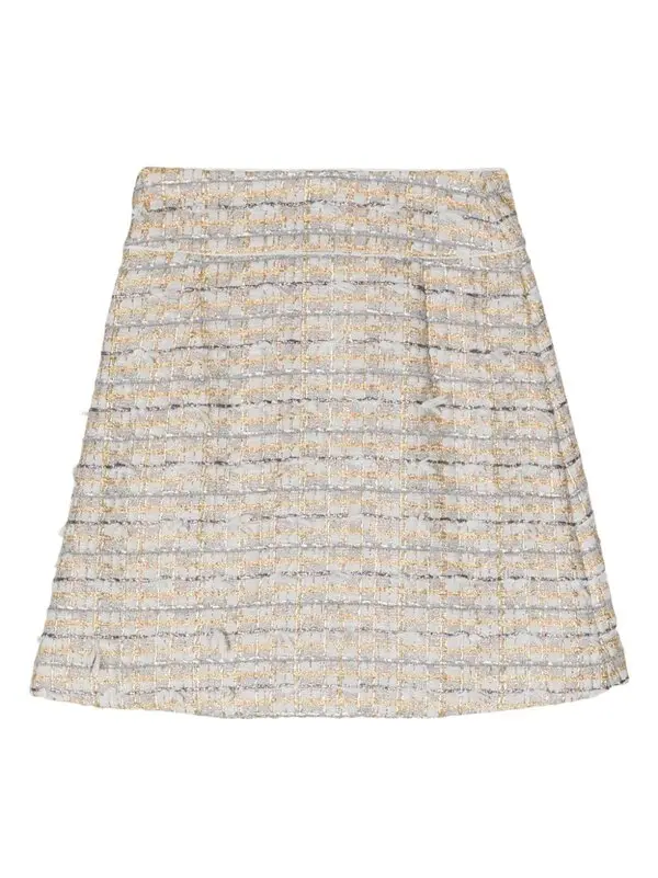 Shiatzy Chen Tweed A-line Miniskirt - Grey