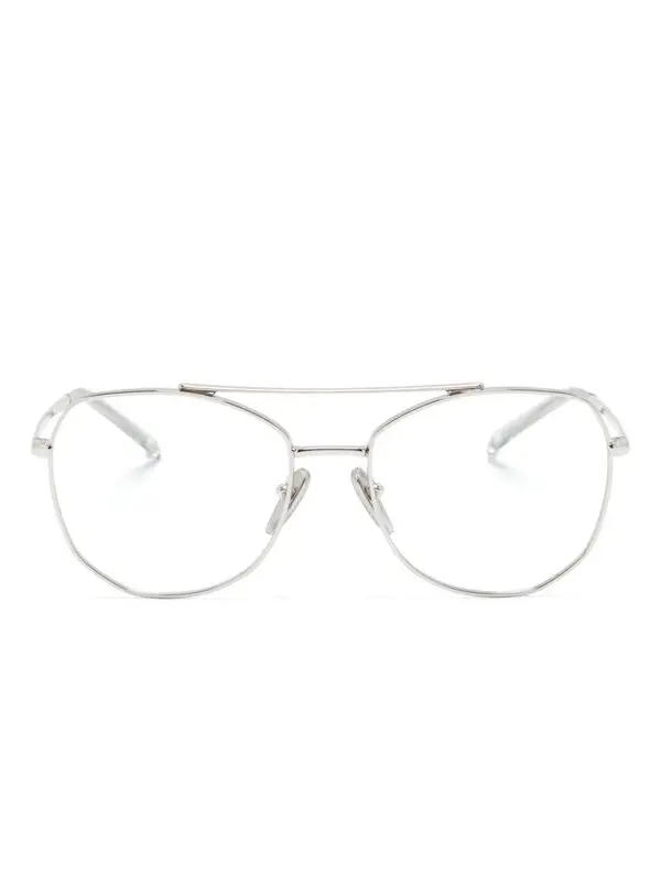 Prada Geometric-frame Glasses - Silver