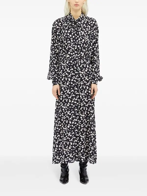 MSGM Spot-print Maxi Dress - Black