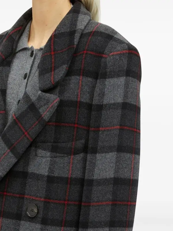 MSGM Checked Double-breasted Coat