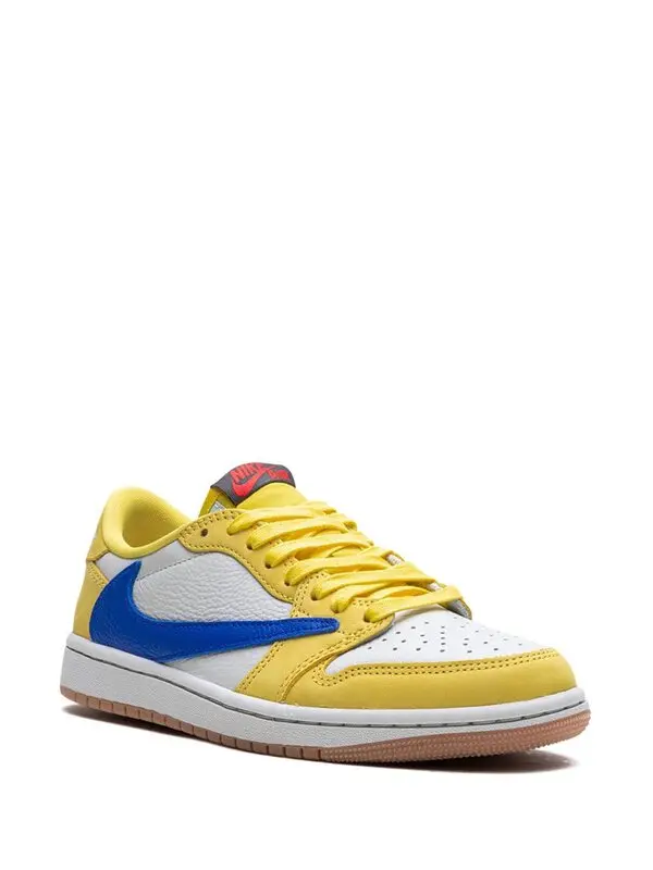 JORDAN X Travis Scott Air 1 Retro Low Canary Sneakers - Neutrals