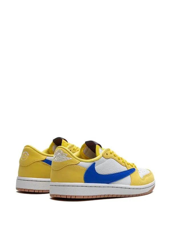 JORDAN X Travis Scott Air 1 Retro Low Canary Sneakers - Neutrals