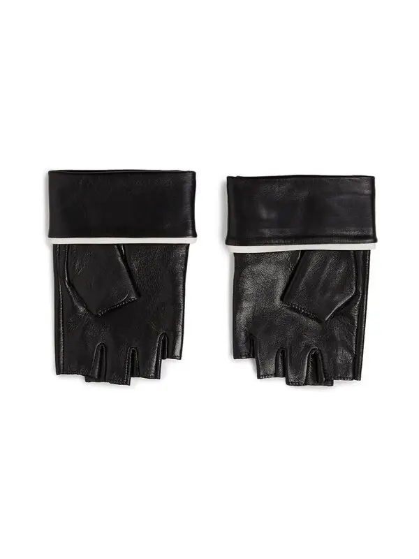 Karl Lagerfeld Ikon Leather Fingerless Gloves