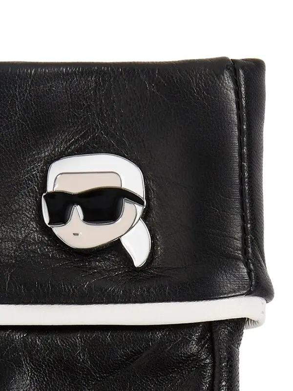 Karl Lagerfeld Ikon Leather Fingerless Gloves