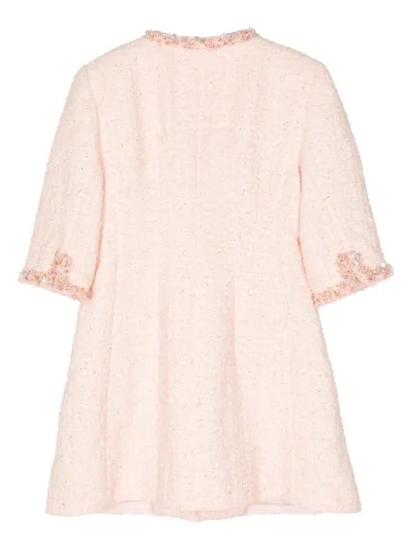 Shiatzy Chen Beaded-trim Tweed Coat