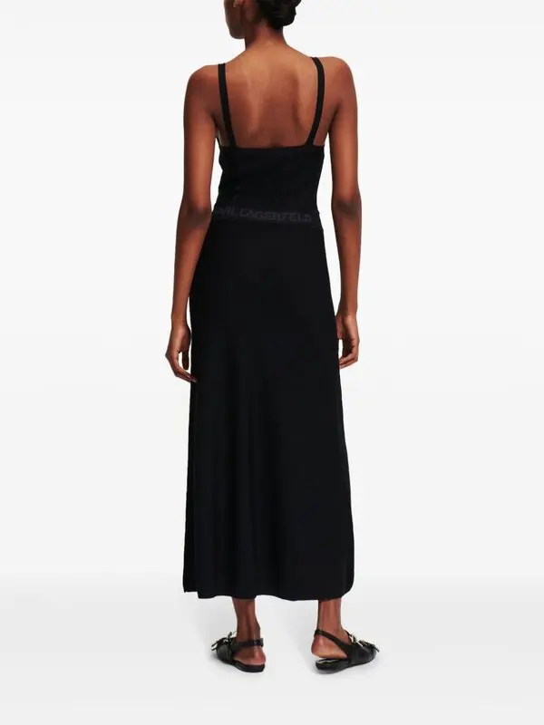 Karl Lagerfeld Strappy Knit Midi Dress In Black - 51% Off | Editorialist