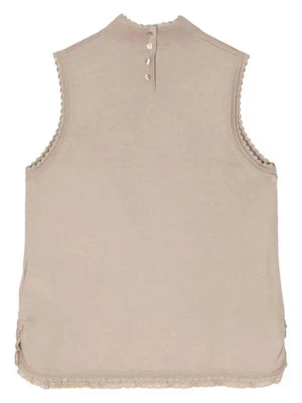 Shiatzy Chen Floral-embroidered Knit Vest