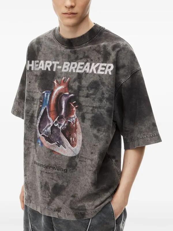 Alexander Wang Heartbreaker Graphic T-Shirt In Grey - 62% Off