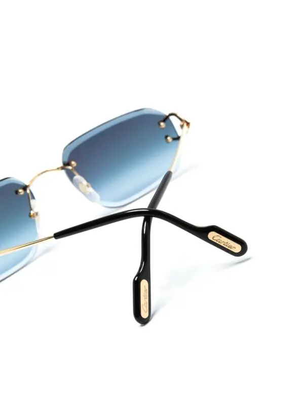 CARTIER 0468s Rectangle-frame Sunglasses