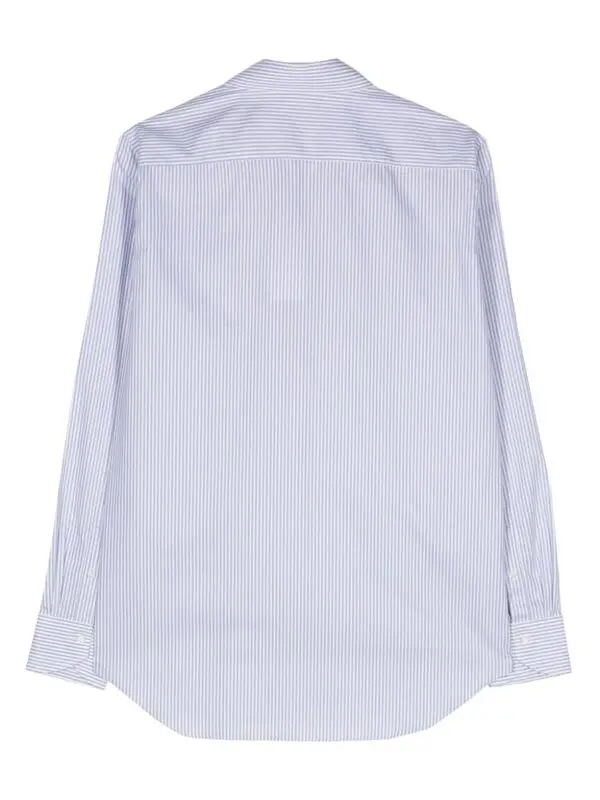 Canali Striped Cotton Shirt - Blue