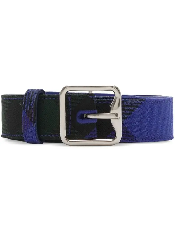 Burberry B-buckle Checked Belt - Blue