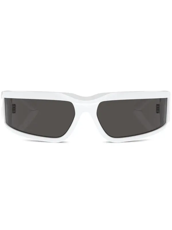 Dolce & Gabbana Logo Wraparound Sunglasses - White
