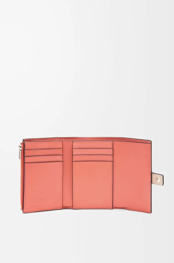 Loewe Small Vertical Wallet In Soft Grained Leather Skin - Light Oat/honey