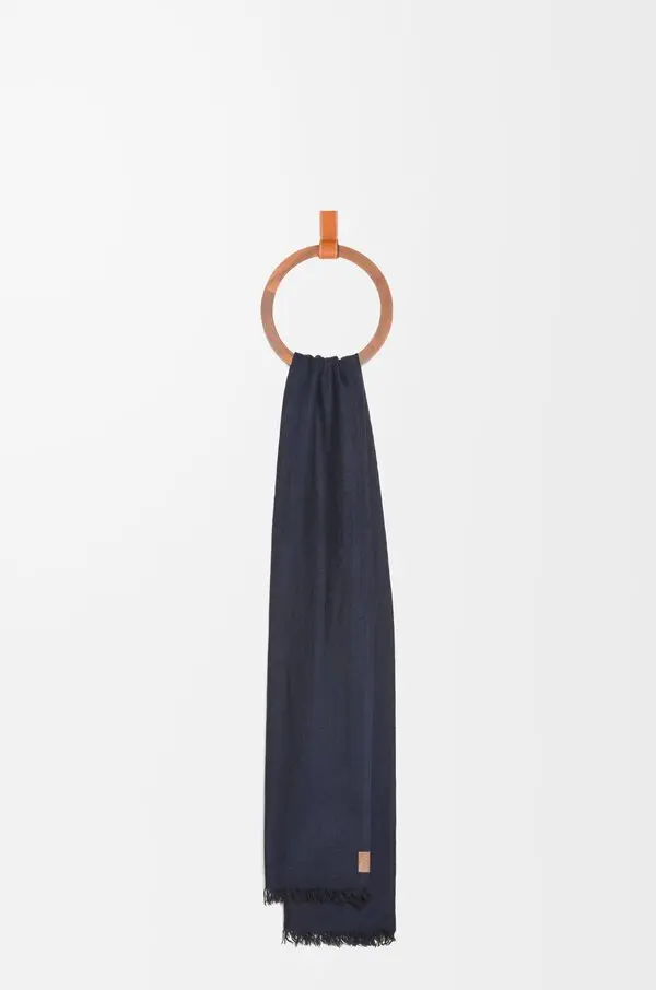Loewe Scarf In Cashmere - Navy Blue