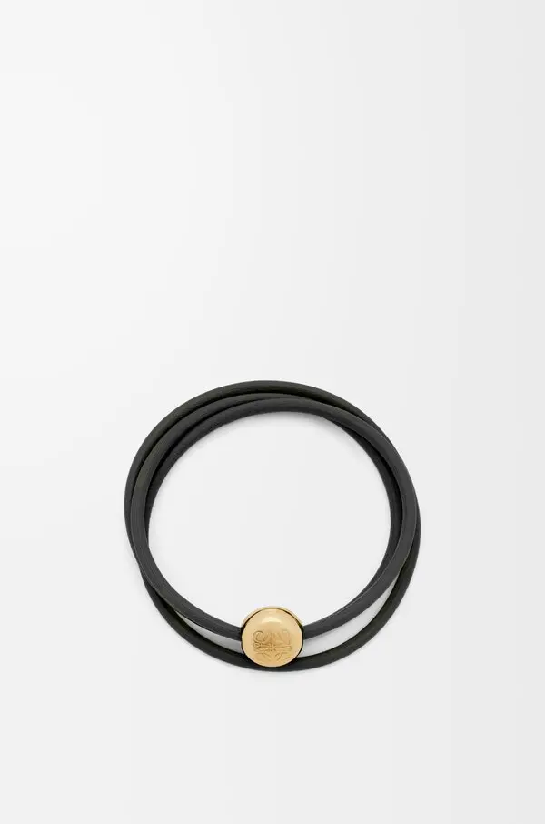 Loewe Pebble Leather Bracelet - Black