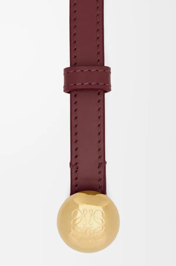 Loewe Pebble Belt - Dark Burgundy/gold