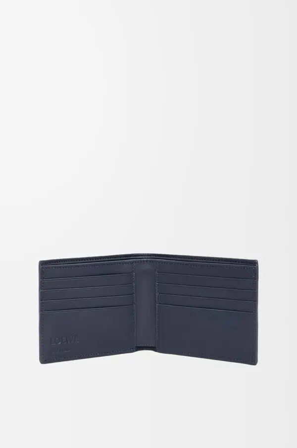 Loewe Bifold Wallet In Textured Classic Leather Skin - Deep Navy