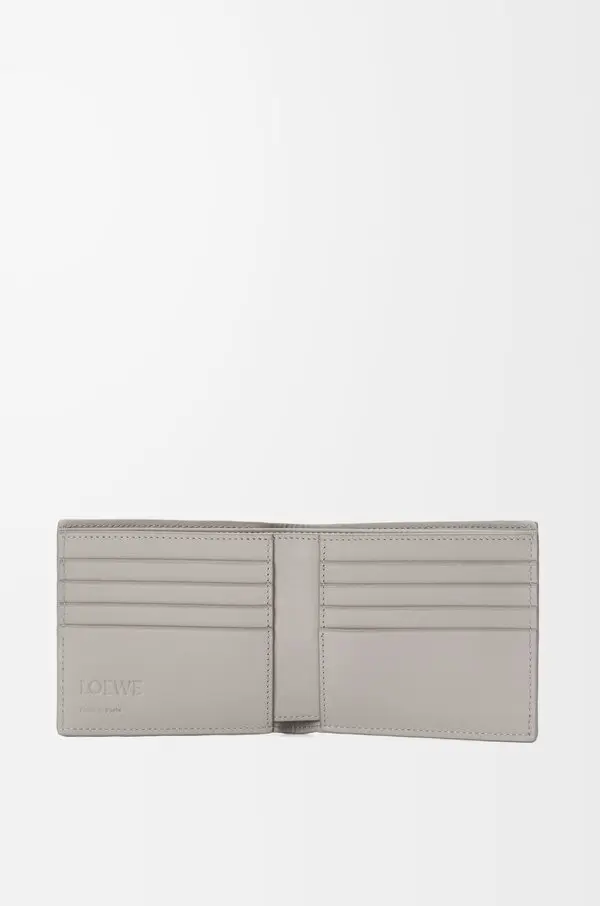 Loewe Bifold Wallet In Textured Classic Leather Skin - Shell Grey