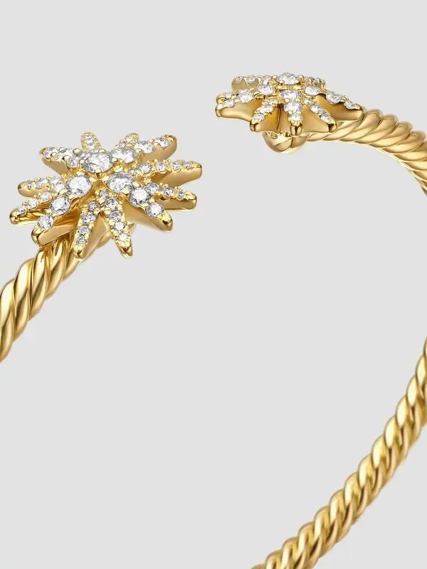 David Yurman Starburst Cable Bracelet In 18k Yellow - Diamond