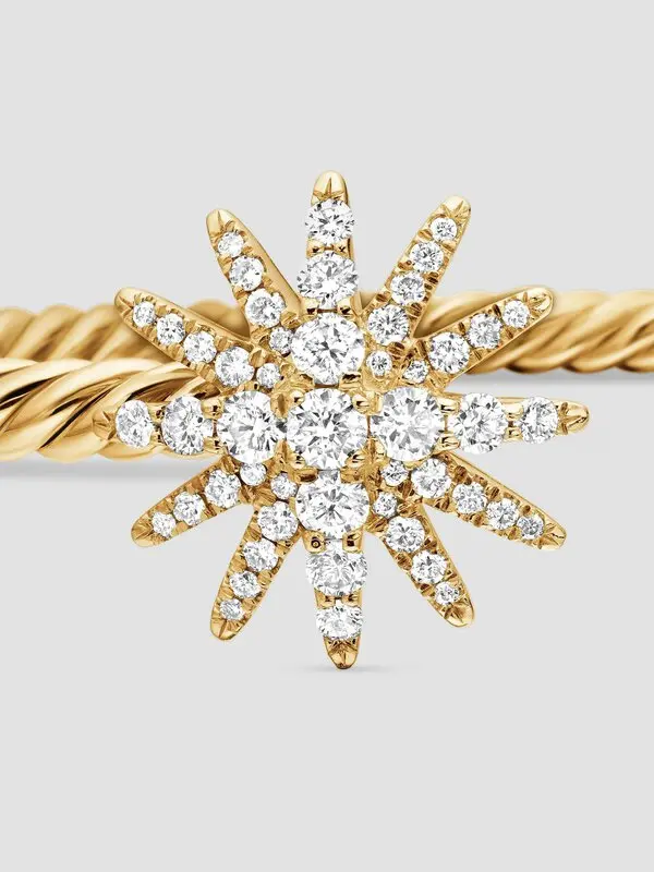 David Yurman Starburst Cable Bracelet In 18k Yellow - Diamond