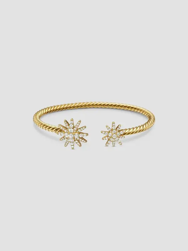David Yurman Starburst Cable Bracelet In 18k Yellow - Diamond