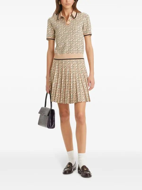Tory Burch Monogram Jacquard Polo Top