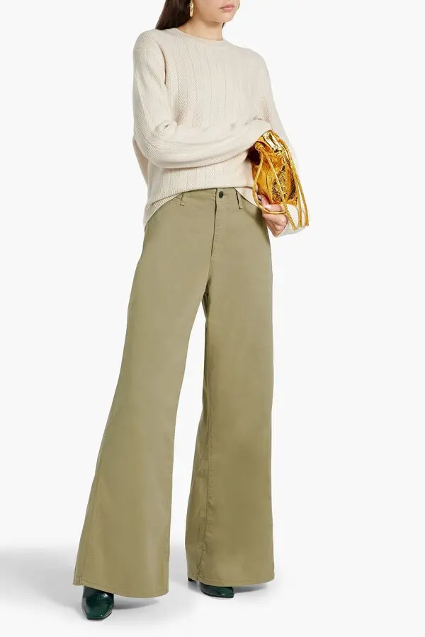 Rag & Bone Cotton-blend Twill Wide-leg Pants