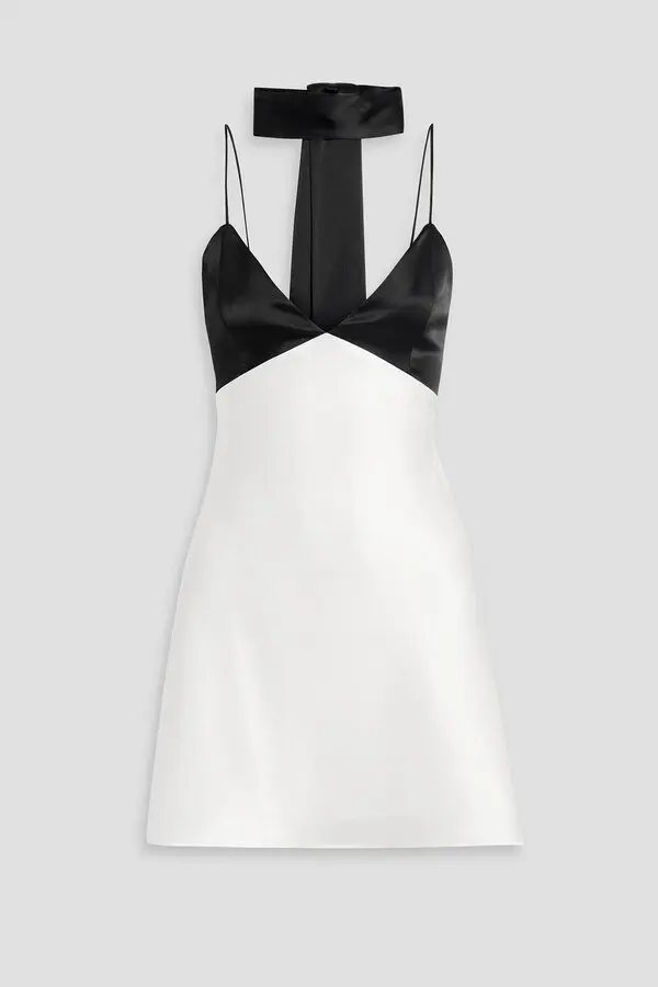 alice and olivia white silk dress Alice + Olivia Kiro V Neck Slip Dress in Off White